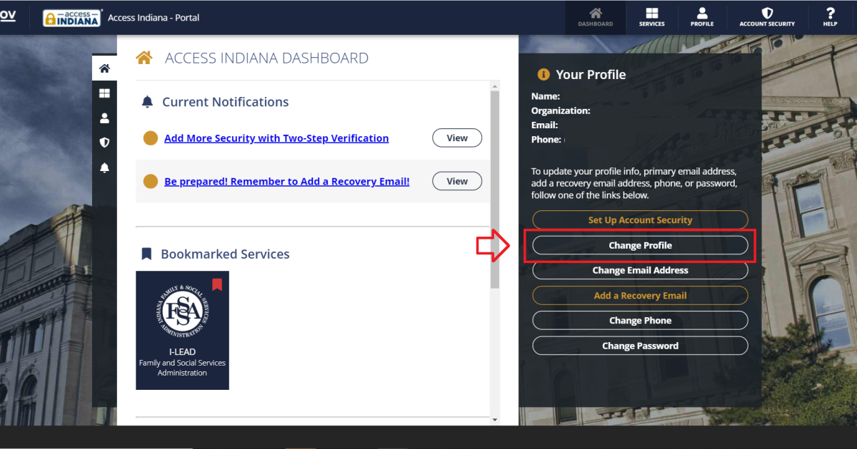 Updating Profile on Access Indiana and… | Brighter Futures Indiana